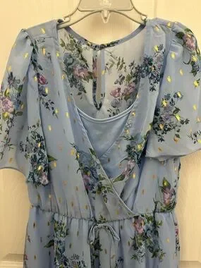 Dresses | Blue Floral Jumper Sz 7 | Poshmark